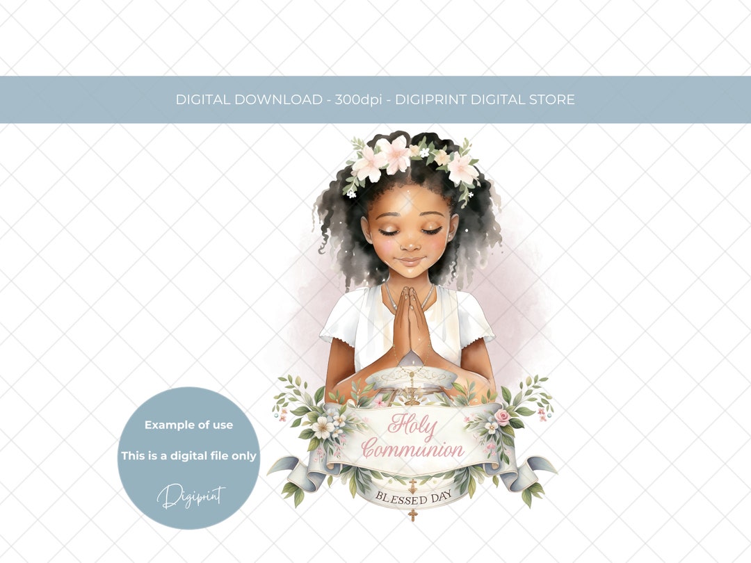 First Holy Communion PNG, Girl of Colour First Holy Communion Image ...