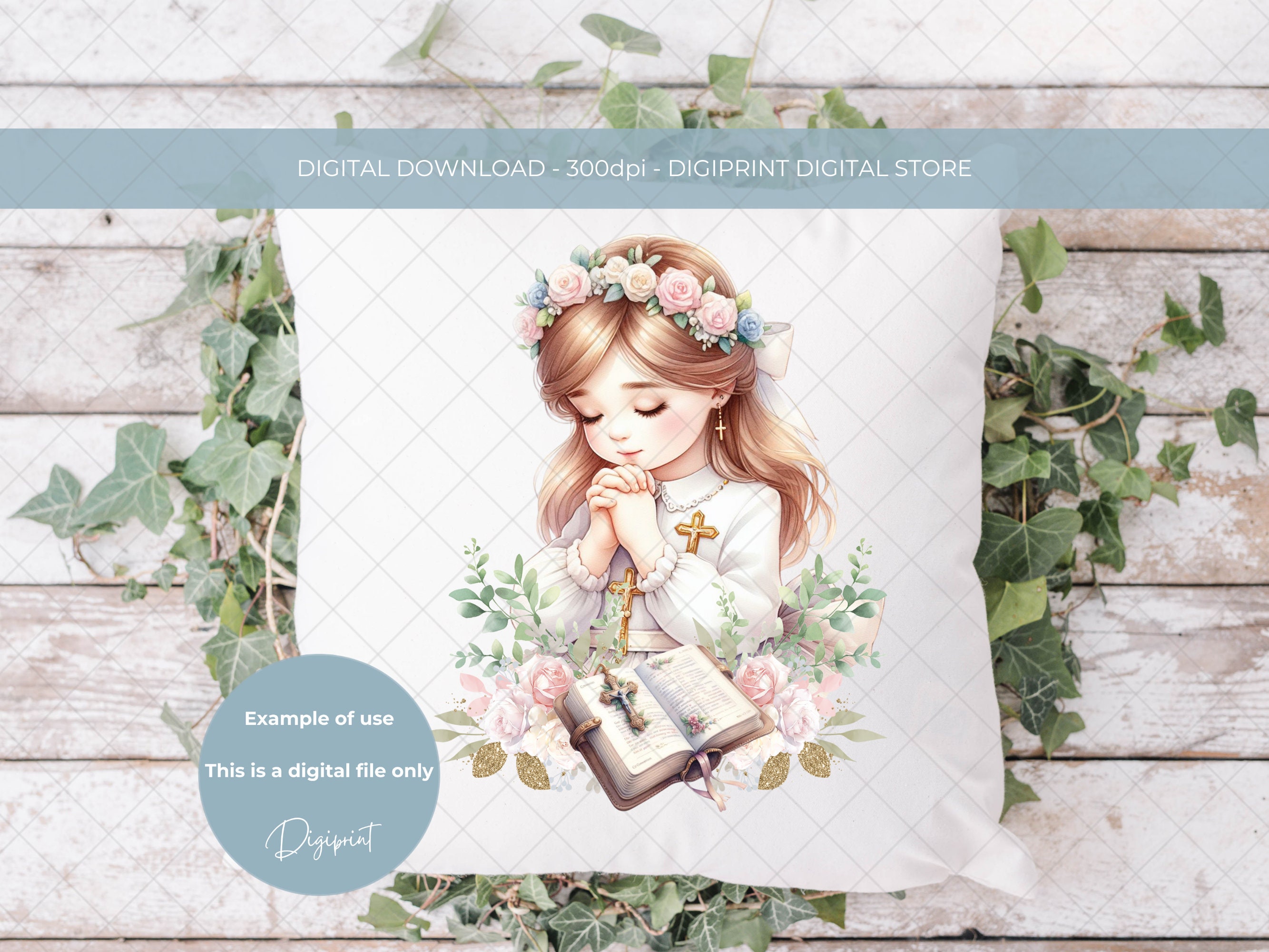 First Holy Communion PNG, Girl First Holy Communion Image, Holy Communion Sublimation Design ...