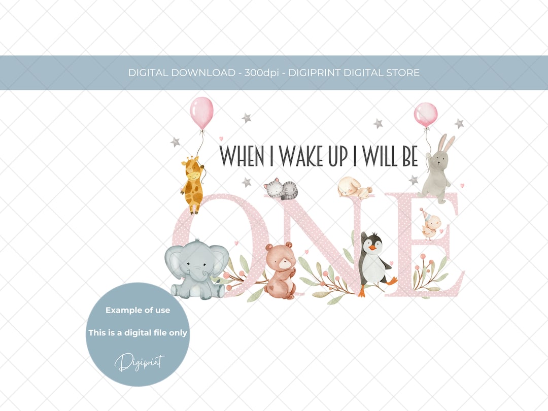 Babies First Birthday Number One 1st Birthday Image, When I Wake up I ...