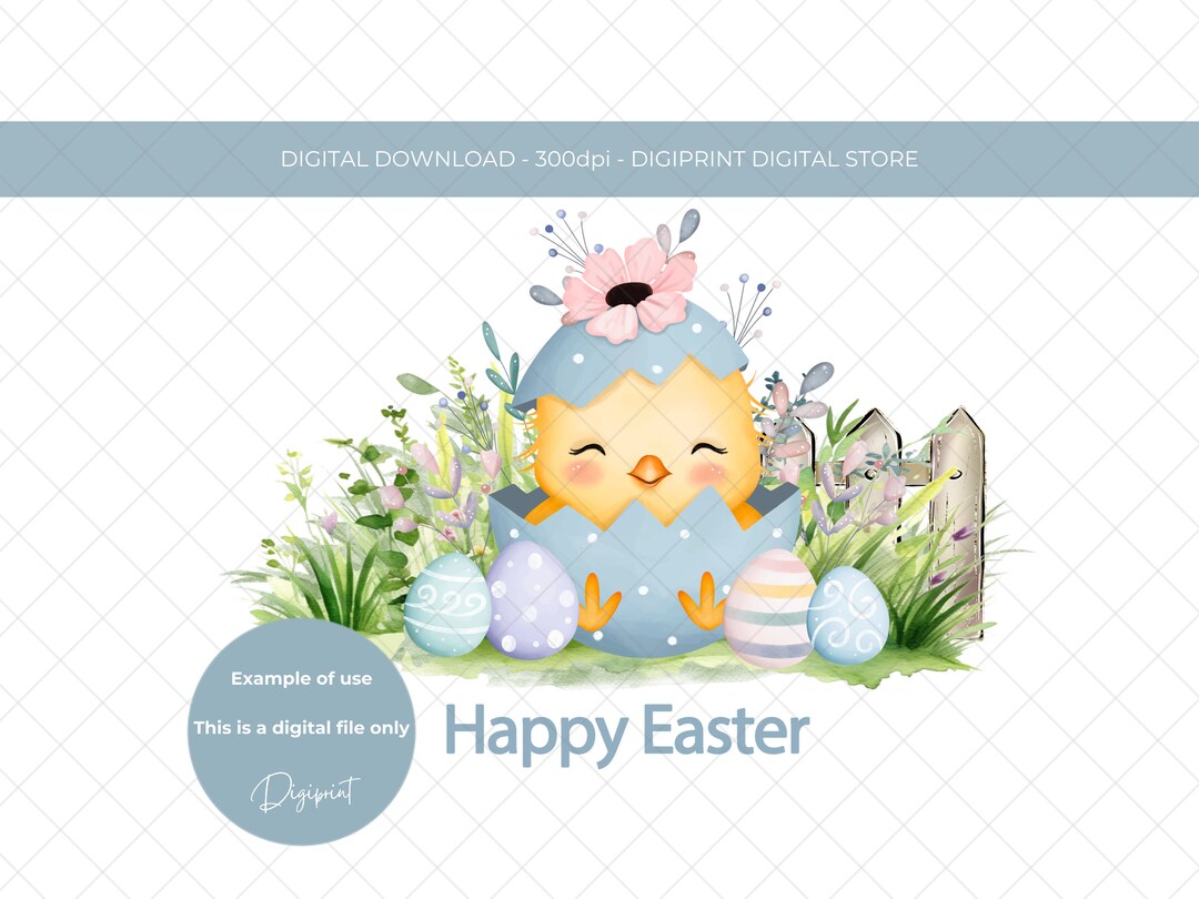 Easter Chick Watercolour Sublimation PNG, Easter Clipart Design ...