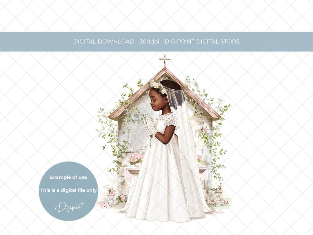 First Holy Communion PNG, Girl of Colour First Holy Communion Image ...