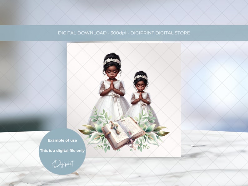 First Holy Communion PNG, Girls of Colour First Holy Communion Image ...