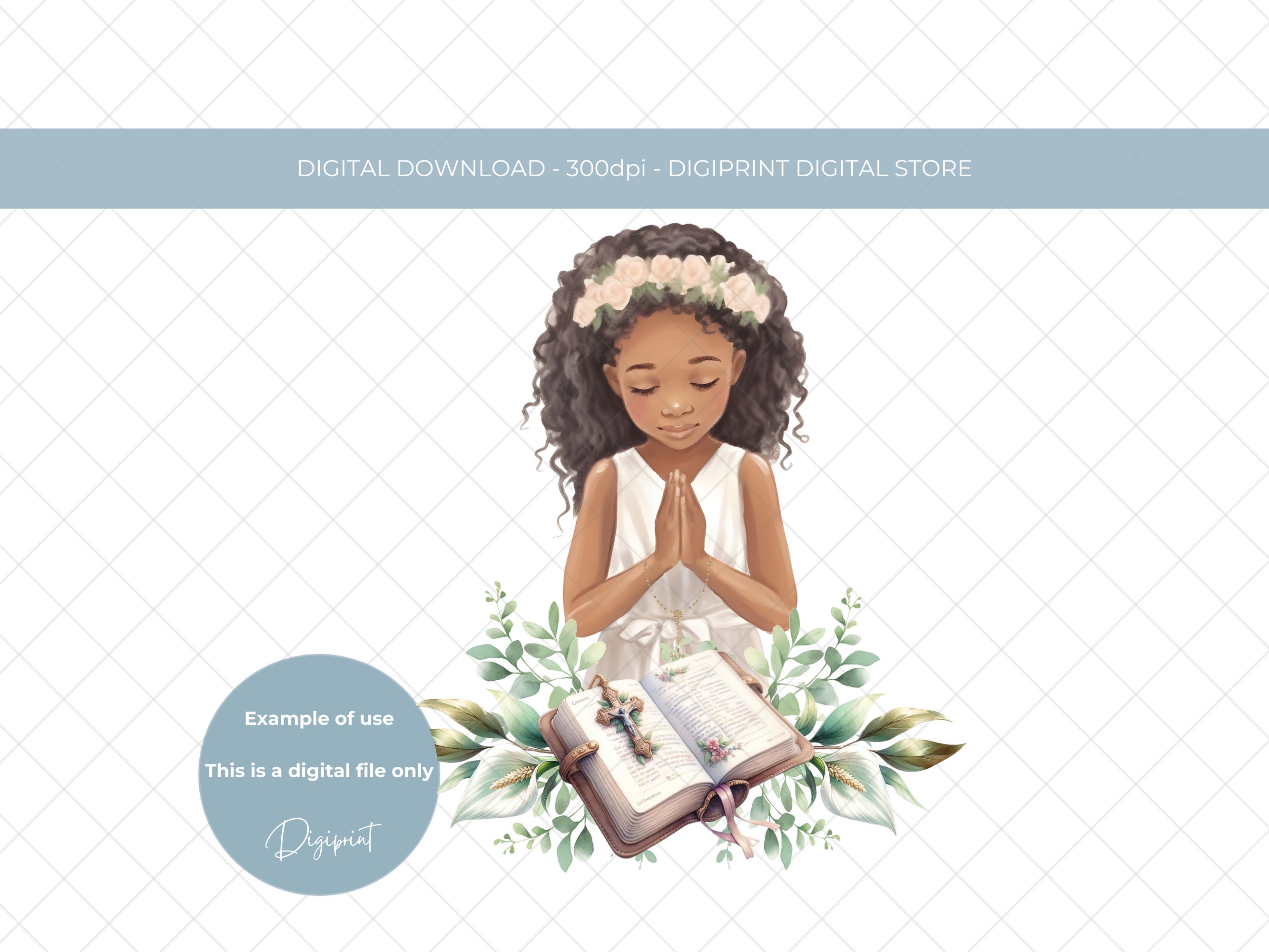 First Holy Communion PNG, Girl of Colour First Holy Communion Image ...