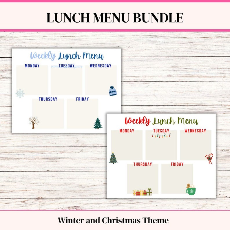 School Lunch Planner, School Lunch Menu, Printable Kids Lunch Menu ...