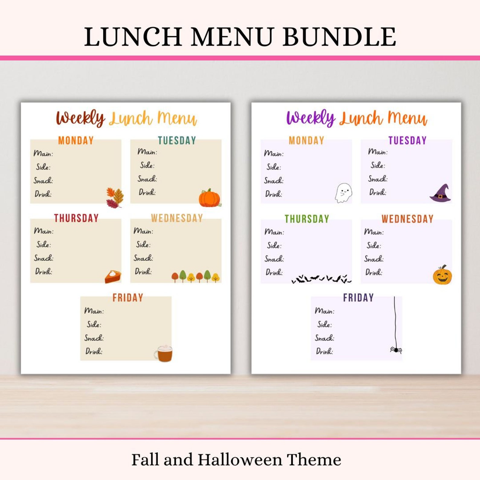 School Lunch Menu, School Lunch Planner, Printable Kids Lunch Menu ...