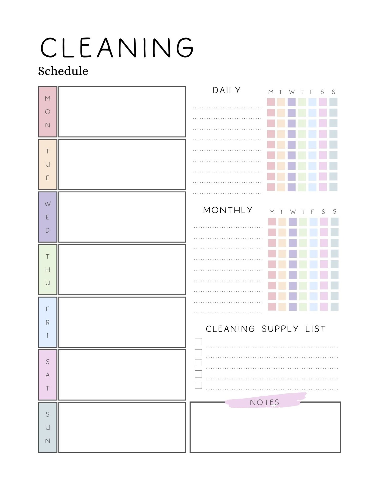 Household Planner Printable Planner Bundle Cleaning - Etsy
