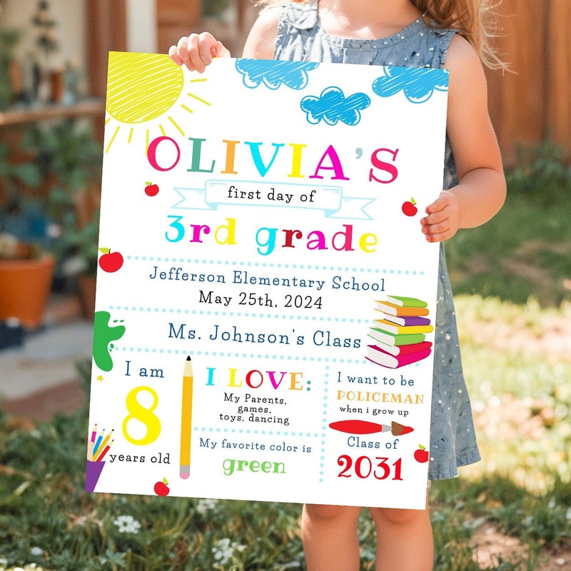 First Day of School Sign Printable - Etsy