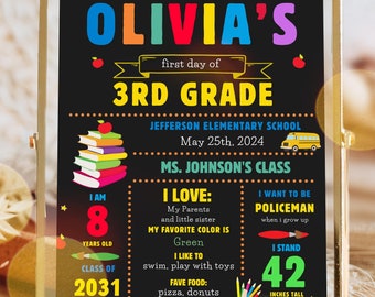 First & Last Day of School Sign: Editable Canva Template (digital ...