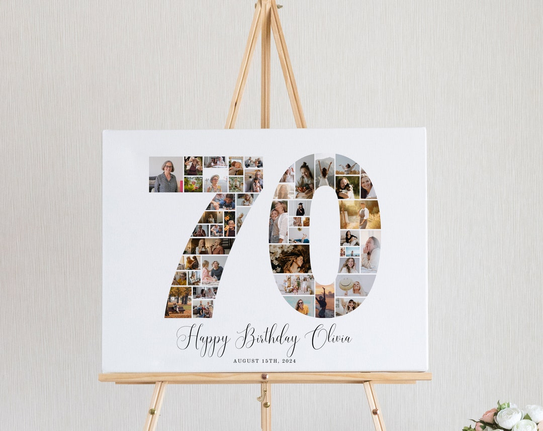 EDITABLE 70th Birthday Gift Photo Collage, Personalized Editable Photo ...