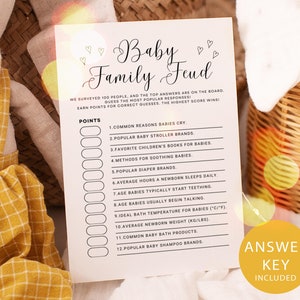 Family Feud Baby Shower Game Editable Template, Baby Family Feud ...