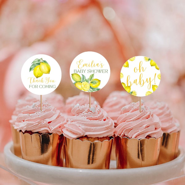 Lemon Cupcake Topper - Etsy