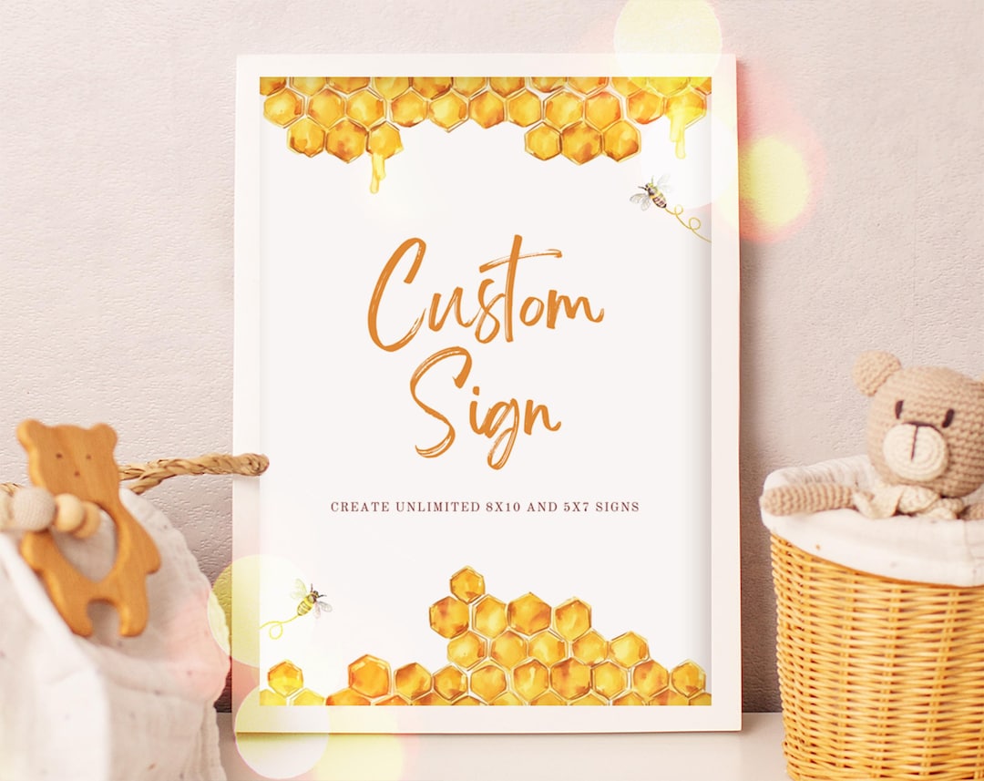 Honey Bee Baby Shower Custom Sign, Honey Bee Baby Shower Signs, Honey ...