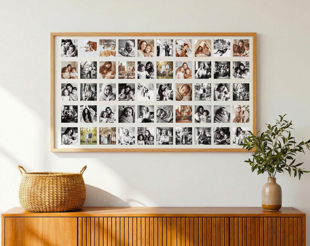 50th Birthday Photo Collage Template, Personalized 50 Photos Birthday ...