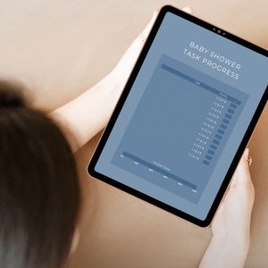 Editable Dusty Blue Baby Shower Planner, Baby Shower Checklist, Baby ...