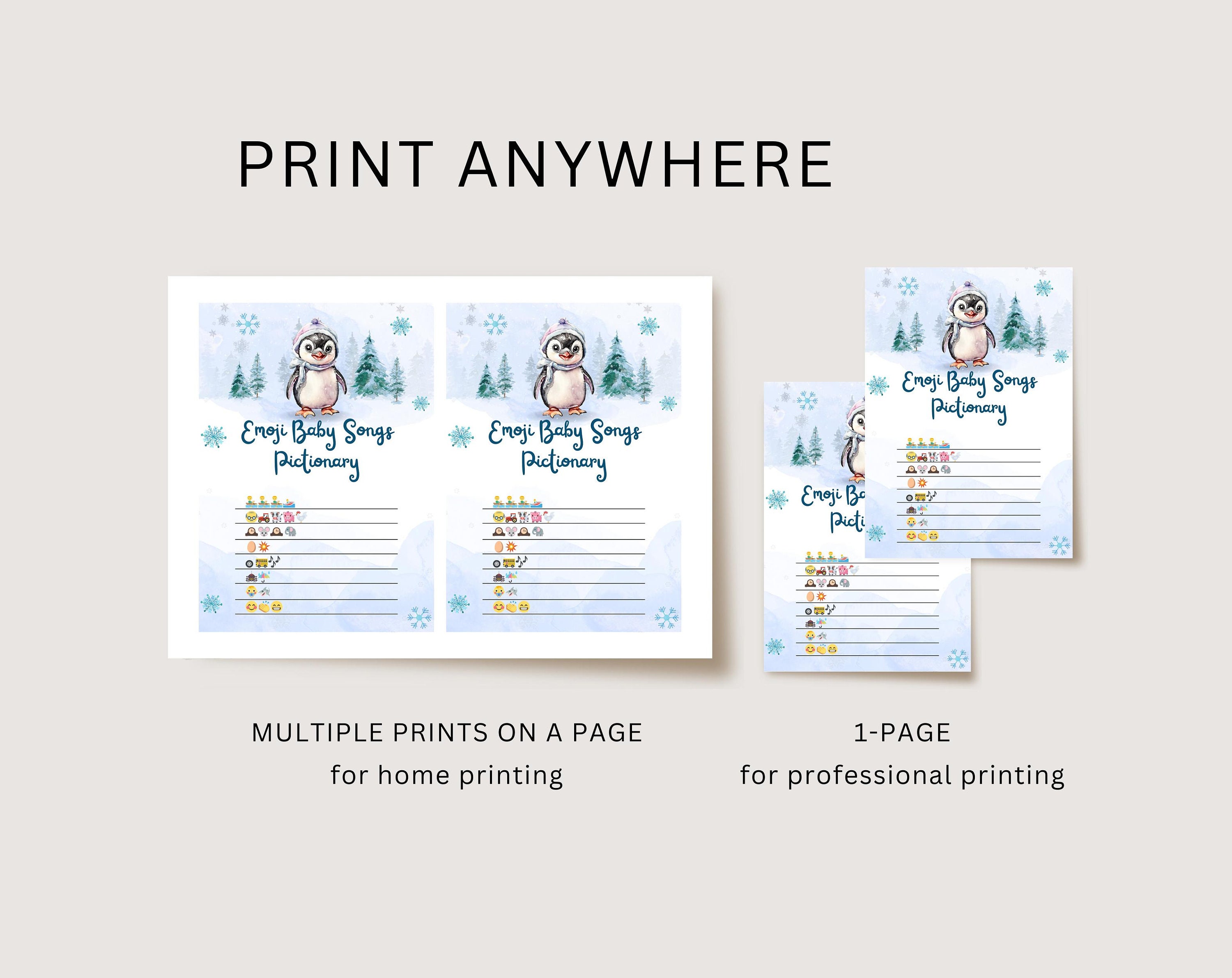 Editable Penguin Baby Games Bundle Woodland Baby Shower - Etsy