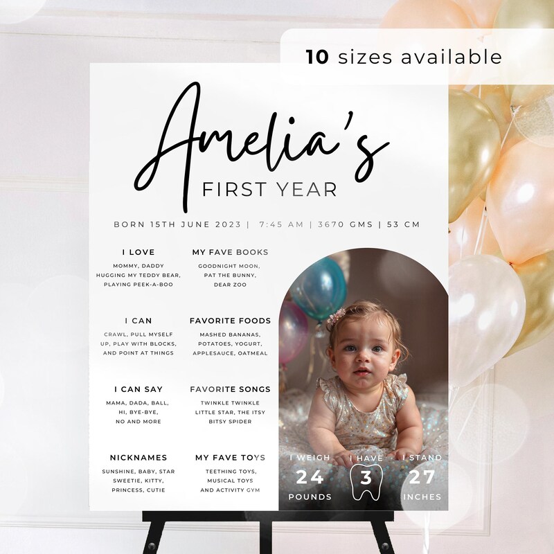 1st Birthday Poster - Etsy