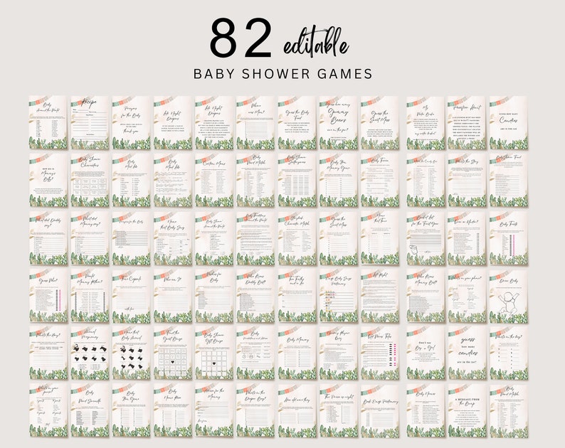 Mexican Baby Shower Games Cactus Baby Shower Games Printable - Etsy