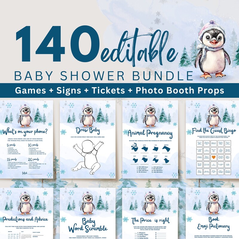 Penguin Baby Shower - Etsy