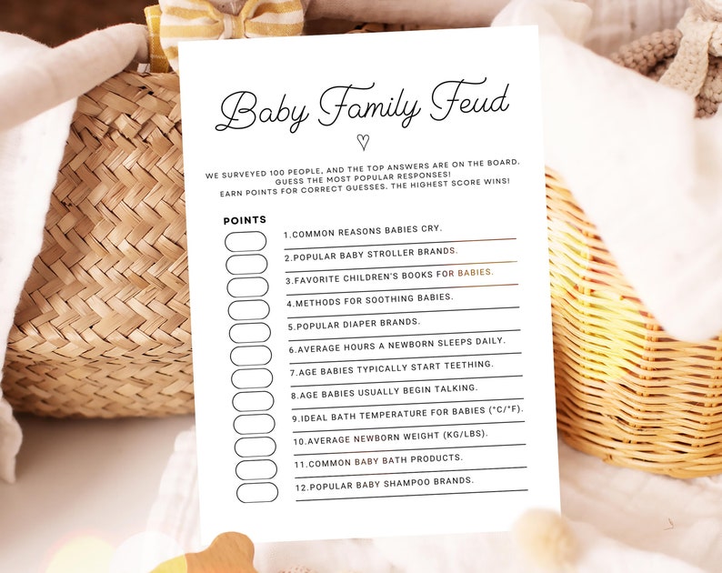 Editable Baby Family Feud Game: Canva Template (digital Download ...