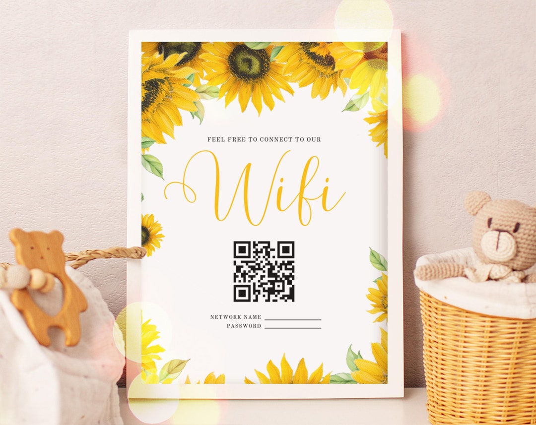 Citrus Lemon Baby Shower Wifi QR Code Sign: Canva Template - Etsy
