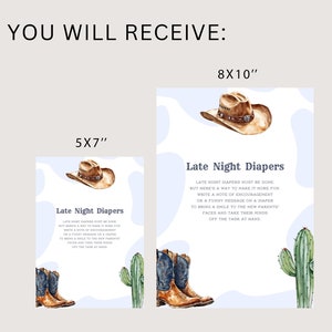 Cowboy Baby Shower Late Night Diapers Game, Cowboy Stuff Late Night ...