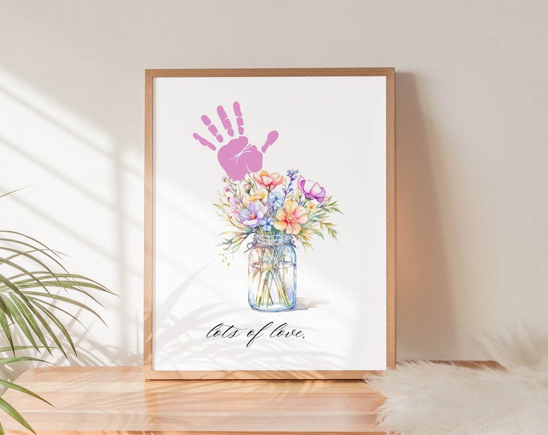 First Mother's Day Handprint Craft, Spring Flowers Handprint Mothers ...