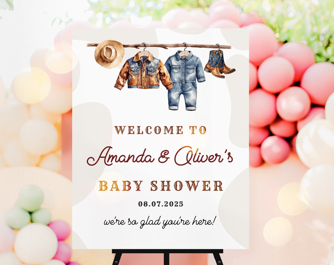 Cowboy Baby Shower Welcome Sign, Western Baby Shower Welcome, Cowboy ...