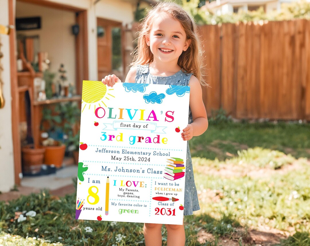 Editable Back to School, First Day of School Sign Printable, 1st Day ...