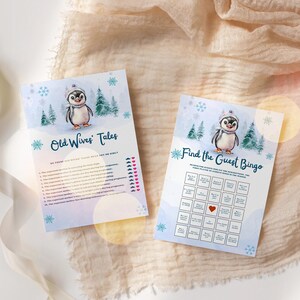 Editable Penguin Baby Games Bundle, Arctic Baby Shower Games, Winter ...