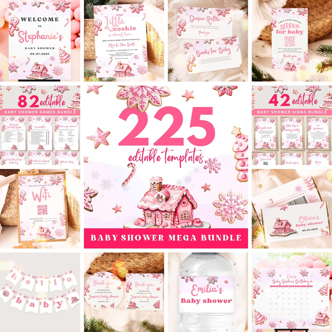 Gingerbread Baby Shower Games Bundle, Christmas Cookie Baby Shower ...