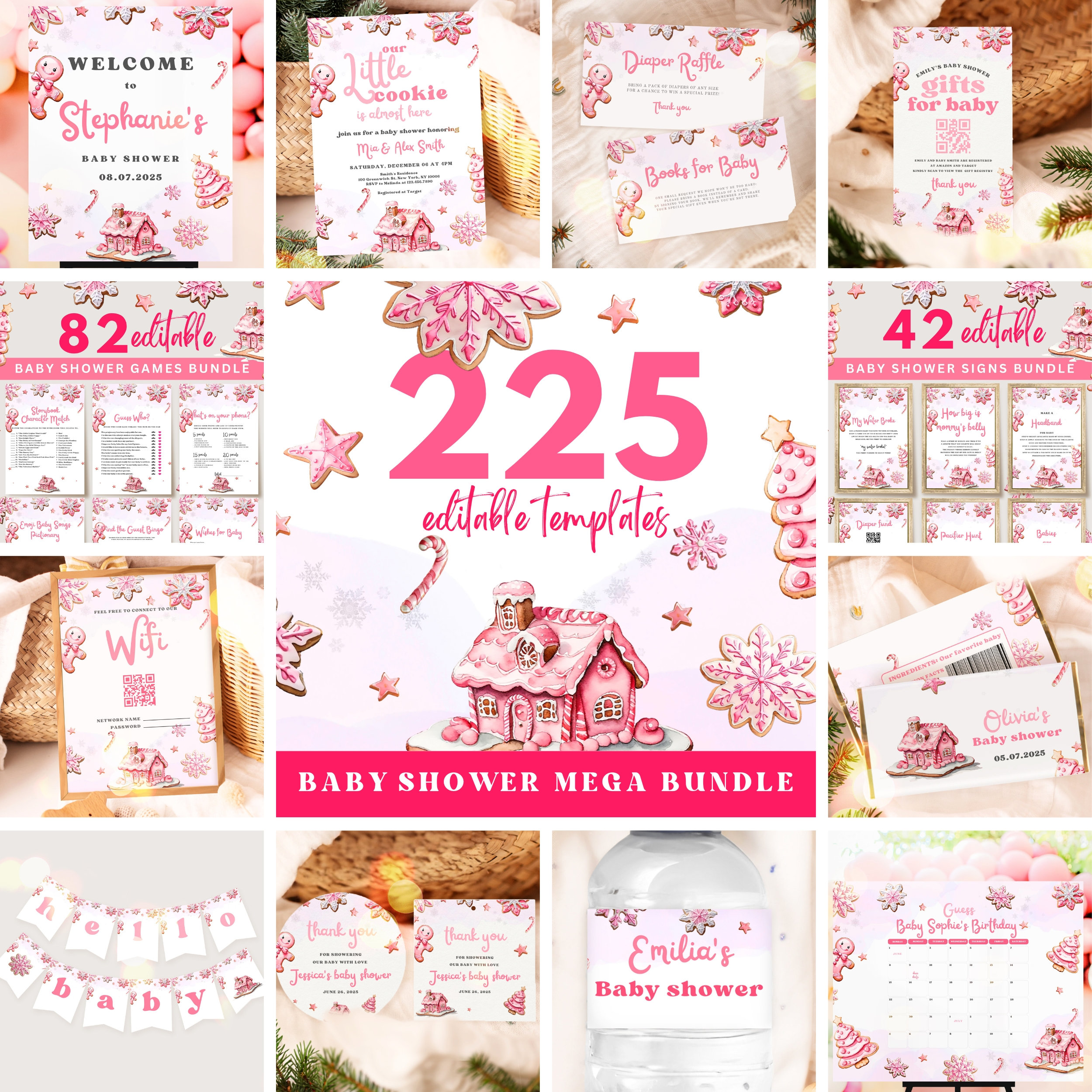 Gingerbread Baby Shower Games Bundle Christmas Cookie Baby - Etsy