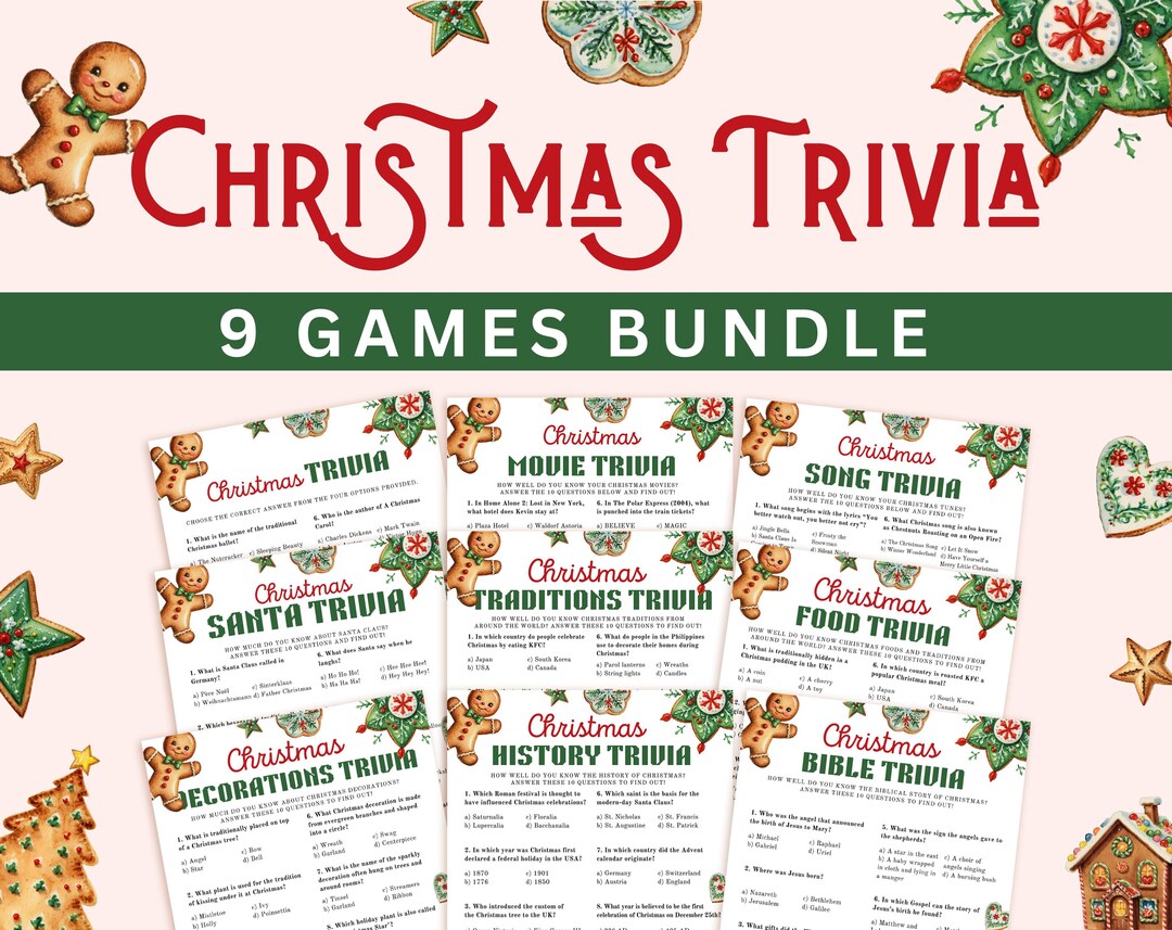 Christmas Trivia Game, Christmas Party Trivia Game, Christmas Trivia ...