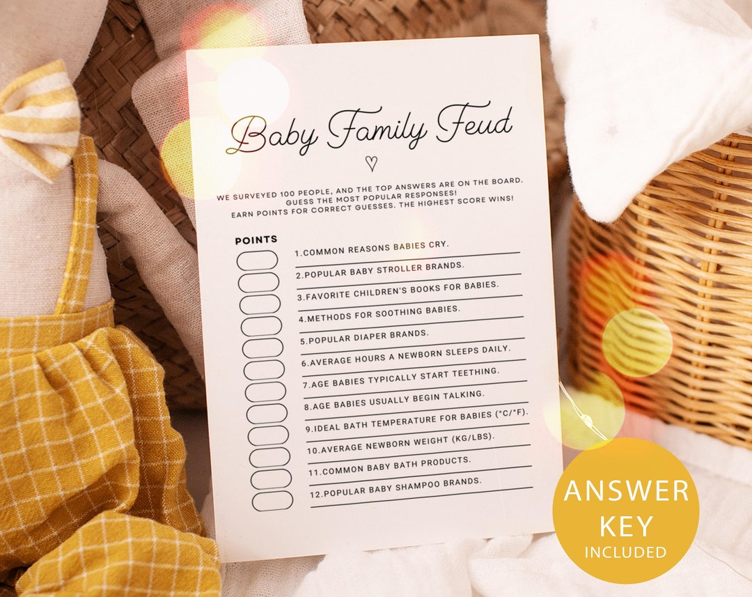 Editable Baby Family Feud Game: Canva Template (digital Download) - Etsy