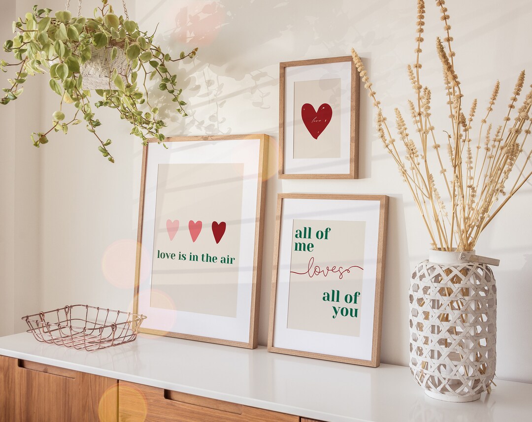 Modern Valentines Day SVG Bundle, Valentines Day Wall Art, Valentines ...