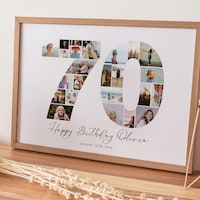 70th Birthday Photo Collage Template, 70th Birthday Photo Milestone ...
