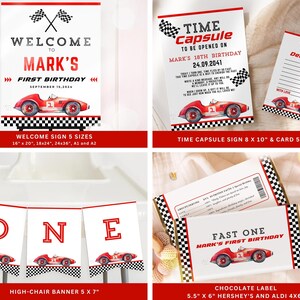 Editable Fast One Birthday Signs Bundle, Racing Party Signs Bundle ...