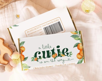 Clementine Baby Shower Chocolate Wrapper: Little Cutie Design (canva ...