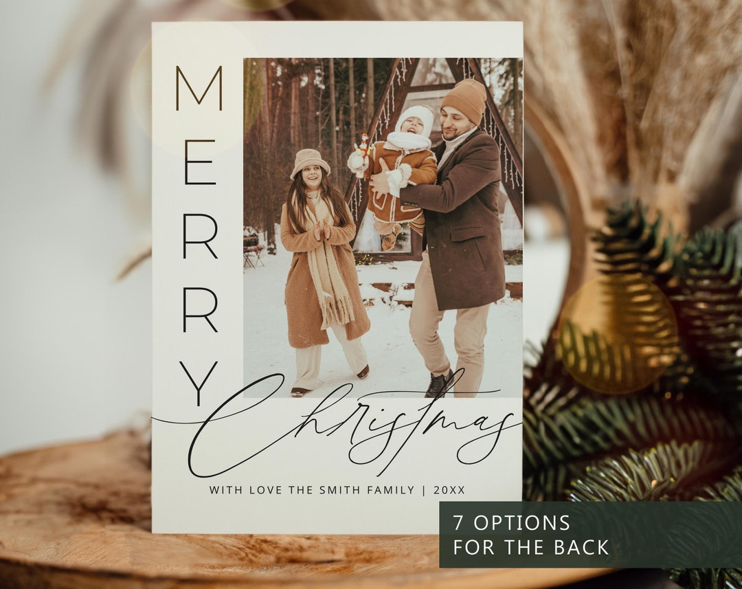 2025 Christmas Card, Editable Nordic Christmas, Modern Holiday Card ...