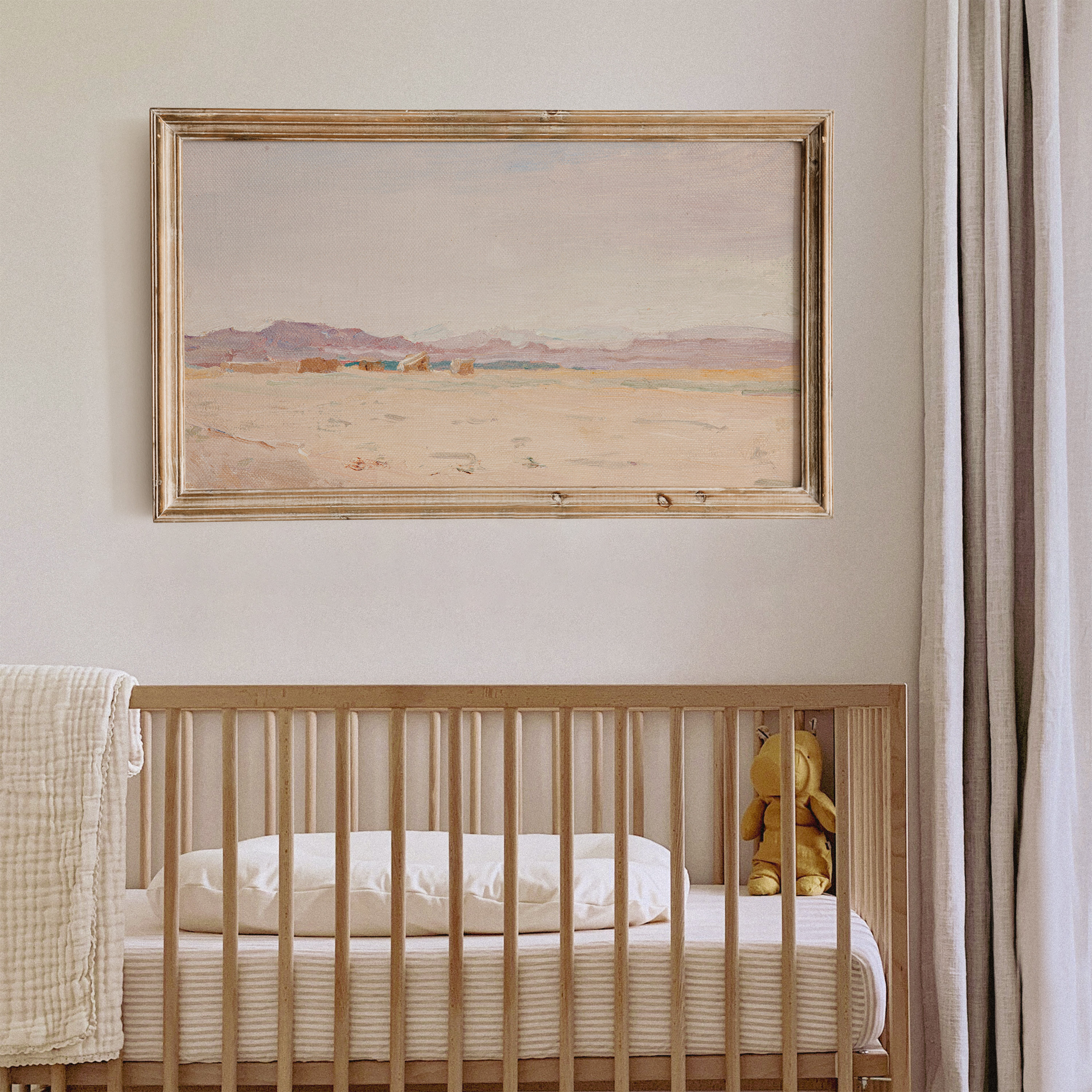 Neutral Abstract Landscape Frame Tv Art, Muted Tonal Samsung Tv Art, Warm Tone Summer Decor ...