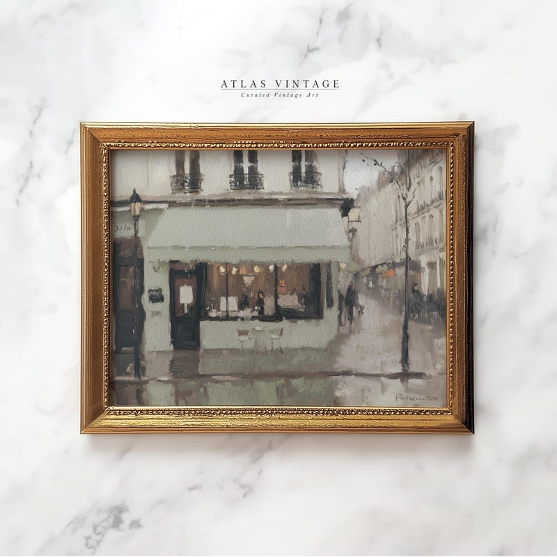 Wall Art Moody Rainy Cafe - Etsy