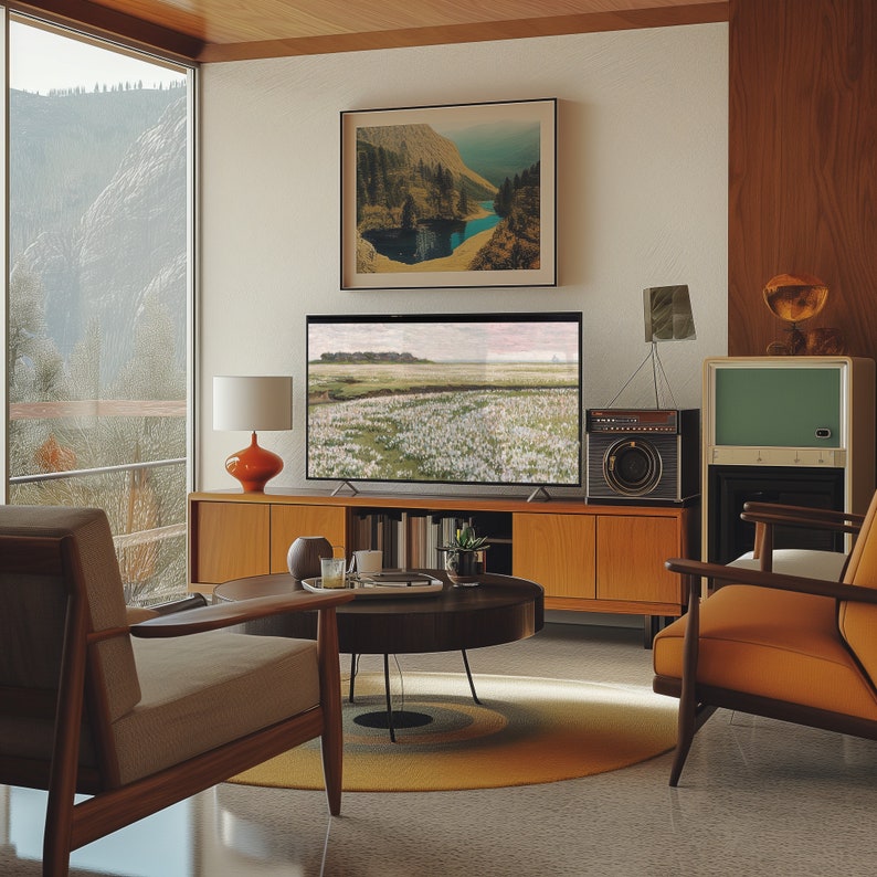 Vintage Spring Meadow Frame TV Art, Wildflower Field Landscape Samsung ...