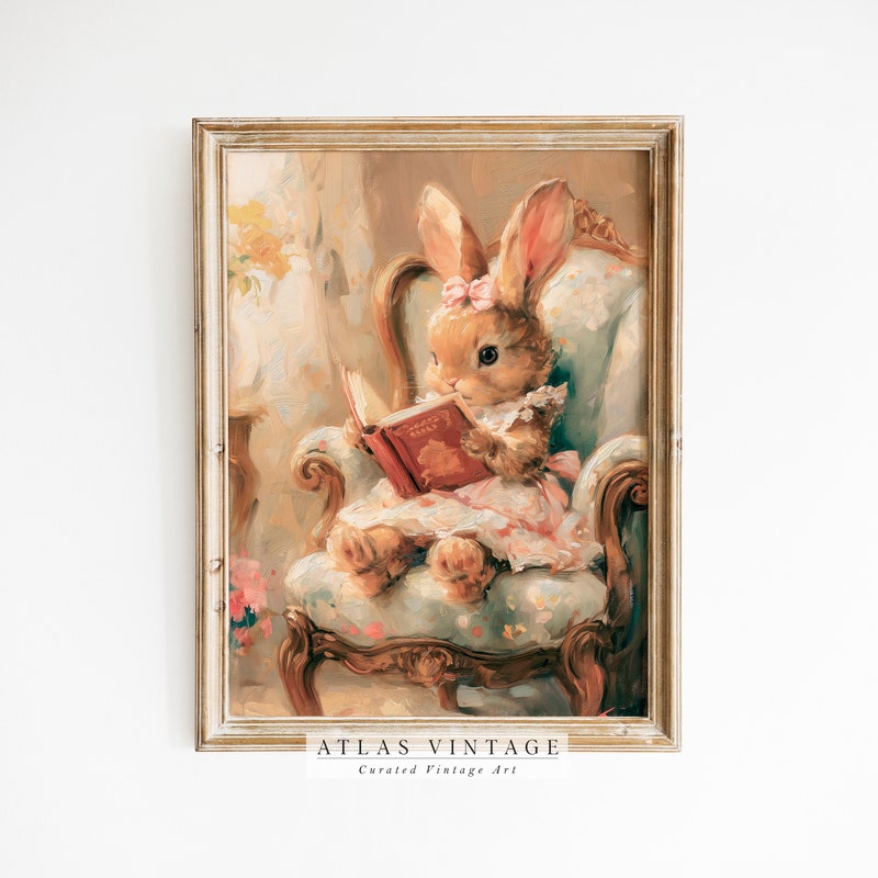 Vintage Bunny Print - Etsy