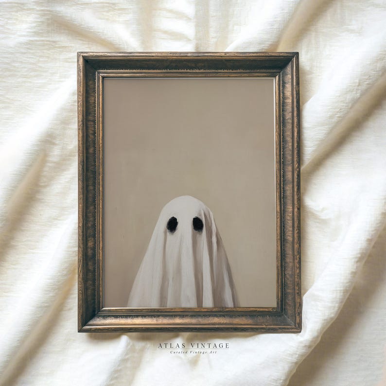 Funny Ghost Portrait Print: Spooky Halloween Wall Art (digital Download ...