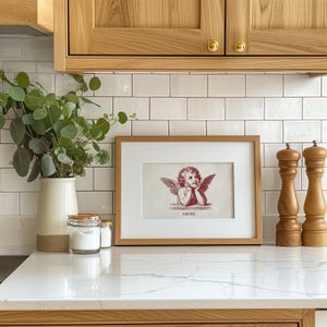 Valentine Cupid Ink Drawing Print - Minimalist Sketch Wall Art - Etsy