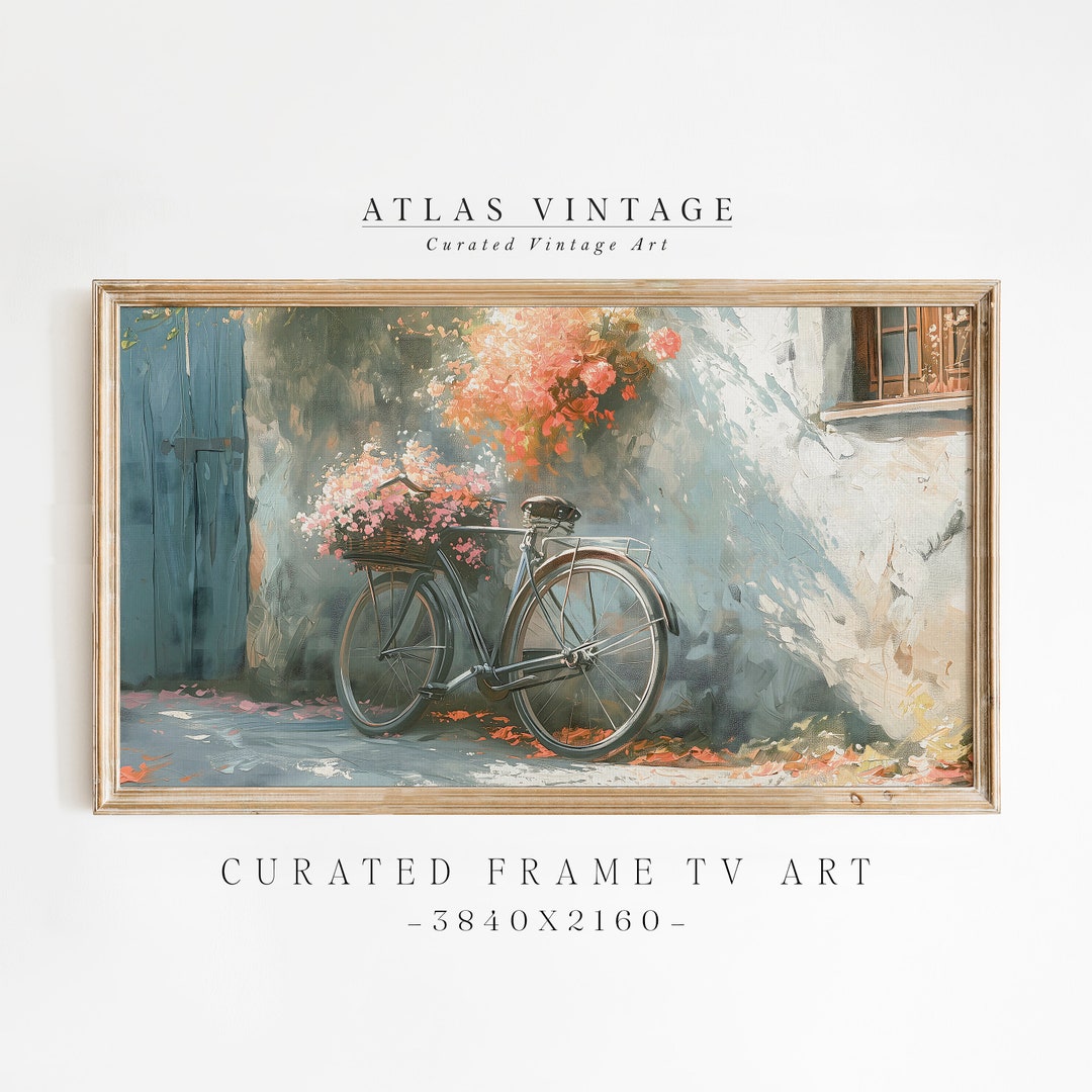 Vintage Spring Bicycle Frame Tv Art, Easter Cherry Blossom Samsung ...
