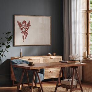 Vintage Valentines Day Samsung Frame Tv Art, Rustic Cupid Sketch Frame ...