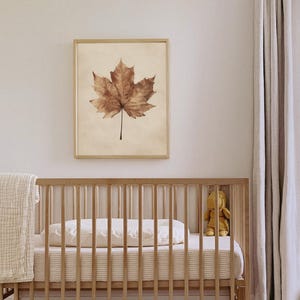 Vintage Fall Leaf Print | Neutral Rustic Farmhouse Autumn Decor | Maple ...