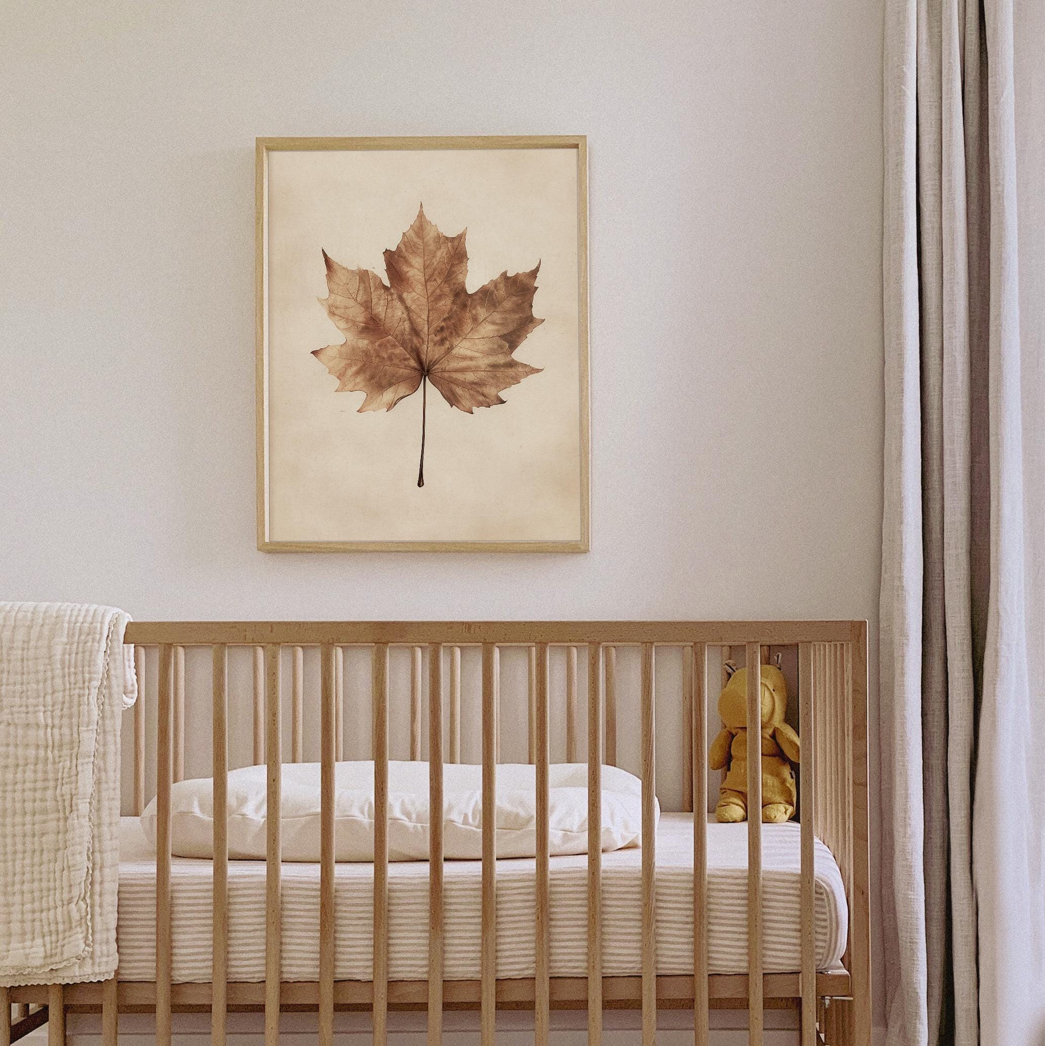 Vintage Fall Leaf Print | Neutral Rustic Farmhouse Autumn Decor | Maple ...