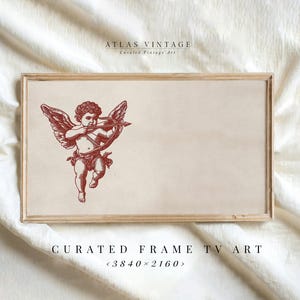 Vintage Valentines Day Samsung Frame Tv Art, Rustic Cupid Sketch Frame ...