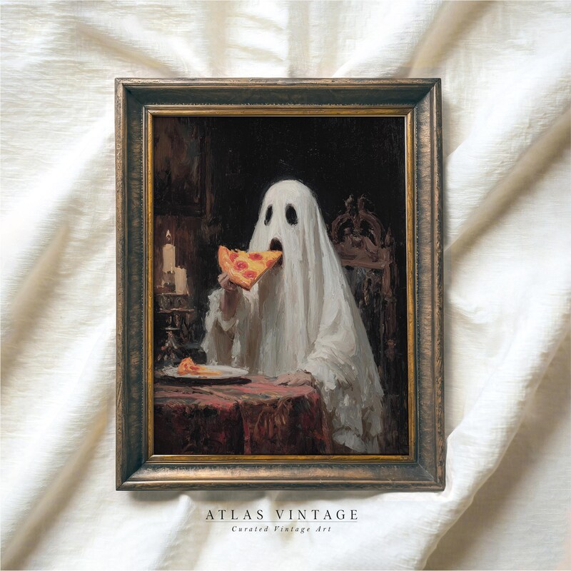 Ghost With Pizza Print - Etsy